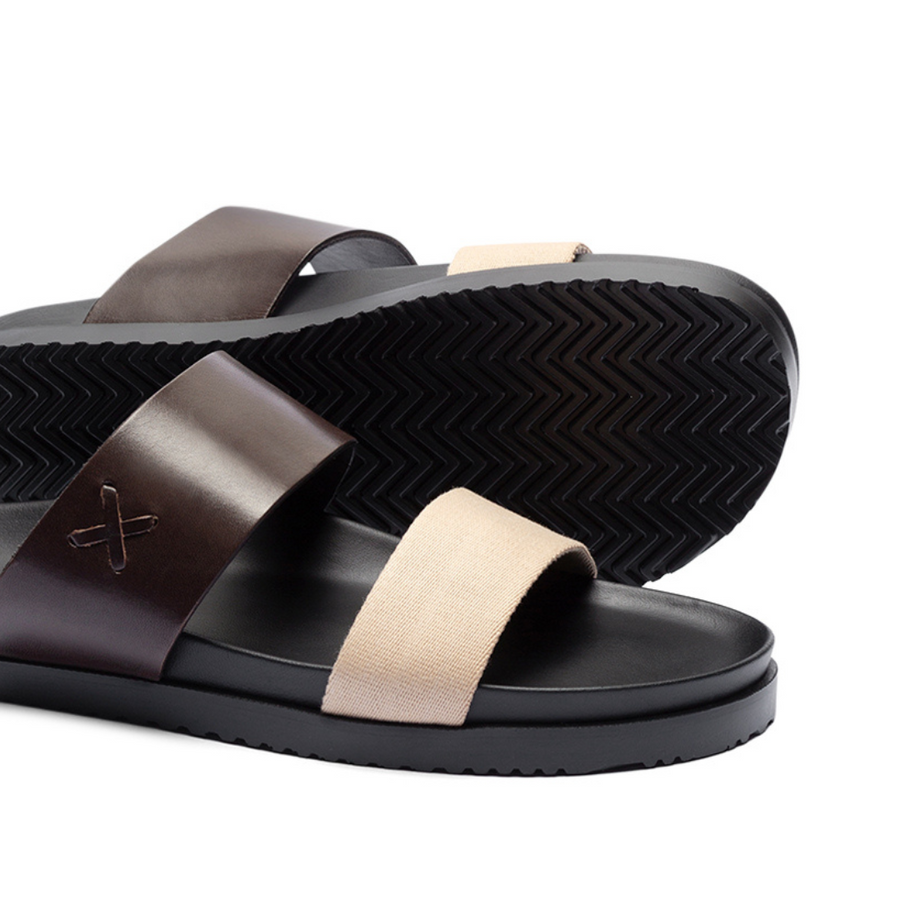 Men's Brown & Tan Cinturini Sandal – Morneault's Stackpole Moore Tryon